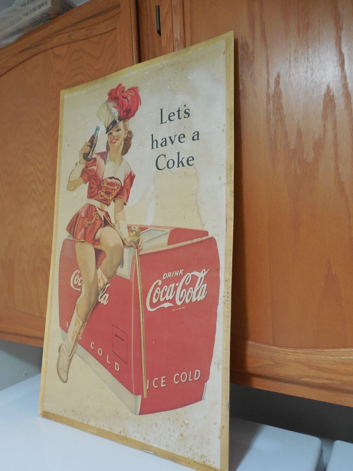 1946 Coca Cola Kay Display Cardboard Sign -- Antique Price Guide Details Page