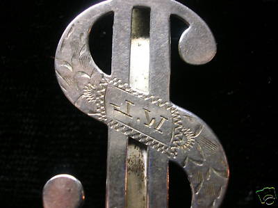 Antique Victorian Sterling Money Clip Fancy Hand Carved -- Antique ...