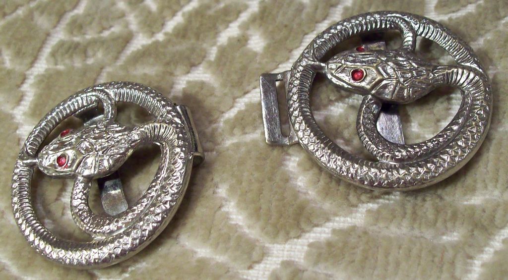 Antique Victorian 2 Piece/Connecting Snake Heads Buckle -- Antique ...