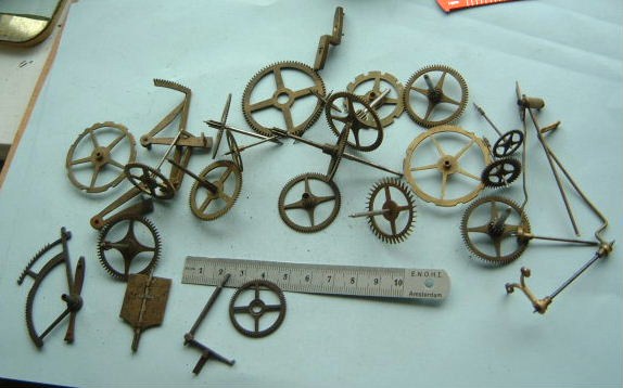 GOOD ANTIQUE FRENCH CLOCK Wheels racks Many PARTS WoW -- Antique Price ...