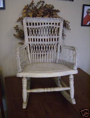 ANTIQUE EARLY 1900'S CHILD'S WICKER/CANE BOTTOM ROCKER -- Antique Price ...