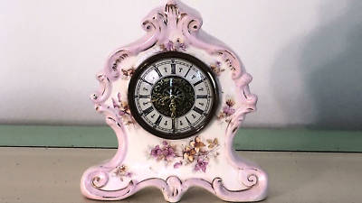 ANTIQUE GERMAN ALMA PORCELAIN SHELF MANTLE CLOCK VIDEO -- Antique Price ...