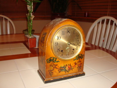 GILBERT 1807 SHELF BEEHIVE HAND PAINTED ANTIQUE CLOCK ! -- Antique ...