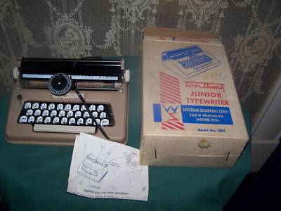 Vintage TOM THUMB Junior Tin Toy Typewriter-In Box -- Antique Price ...