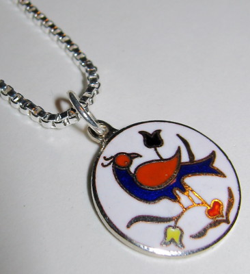 Antique VINTAGE DUTCH Hex Sign SILVER PENDANT w/chain -- Antique Price ...