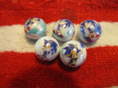 SONIC THE HEDGEHOG MARBLES 5/8 SIZE -- Antique Price Guide Details Page