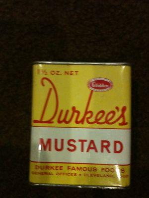 DURKEE MUSTARD TIN ~FAMOUS FOOD -- Antique Price Guide Details Page