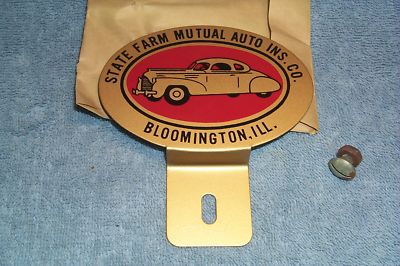 Vintage 1940's State Farm License Plate Tag Topper Sign -- Antique ...