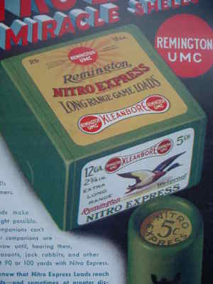 1932 Remington Nitro Express Shotgun Shell Box Poster -- Antique Price ...