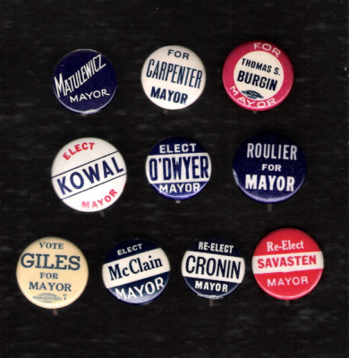 10 early US Mayors buttons including many styles -- Antique Price Guide ...