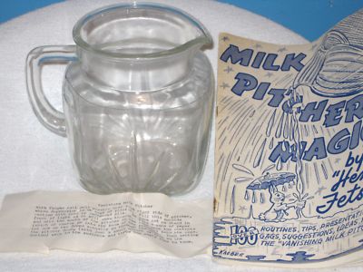 Vintage 1950s Magic Trick Vanishing Glass Milk Pitcher -- Antique Price ...