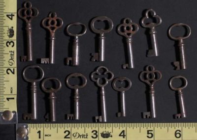 Lot of 14 Small Antique Skeleton Barrel Keys Vintage -- Antique Price ...