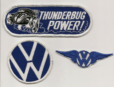 vintage VOLKSWAGEN patch lot THUNDERBUG POWER bug +2 !! -- Antique ...