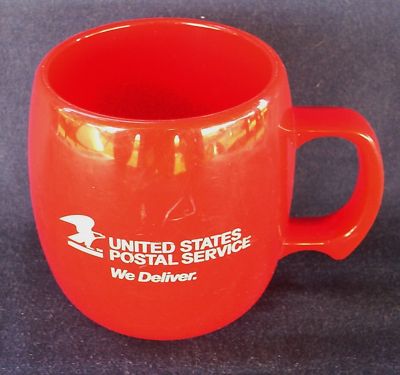 Vtg Eagle Logo USPS US Post Office RED Coffee Mug Cup -- Antique Price ...