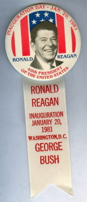 REAGAN, BUSH 1981 INAUGURAL PIN WITH RIBBON -- Antique Price Guide ...