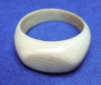 ANTIQUE CHINESE CARVED OX BONE RING -- Antique Price Guide Details Page