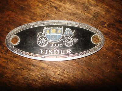 VINTAGE GM OLDSMOBILE FISHER BODY EMBLEM TAG LABEL -- Antique Price ...