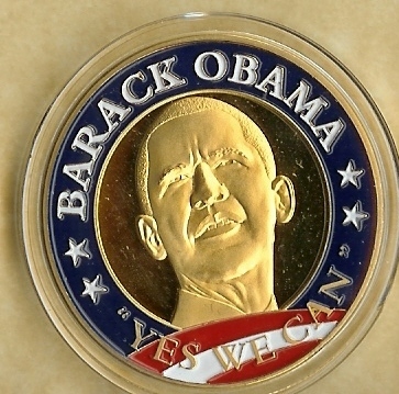 BARACK OBAMA PRESIDENT 24 KT GOLD COINS YES WE CAN -- Antique Price ...