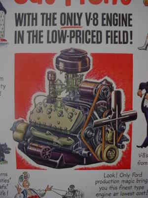 1947 Ford Flathead 239 cu. in. 100 HP Engine Poster -- Antique Price ...