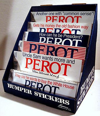 Ross Perot President Political Sticker Sign Old Display -- Antique ...