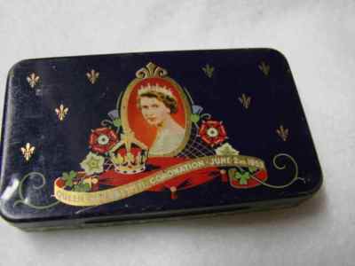 Queen Elizabeth Tin Box -- Antique Price Guide Details Page