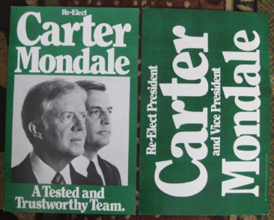 1980 CARTER & MONDALE CAMPAIGN POSTER PAIR -- Antique Price Guide ...