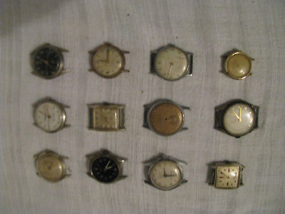 LOT OF 12 VTG ANTIQUE NON WORKING WRIST WATCHES 4 PARTS -- Antique ...