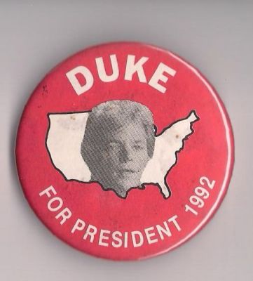 David Duke for President 1992 Button -- Antique Price Guide Details Page