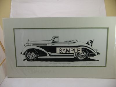 1935 CONVERTIBLE COUPE ORIGINAL INK DRAWING by PONTIAC -- Antique Price ...