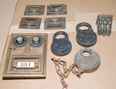 Locks Ironsides Hudson 6 lever post office door lot -- Antique Price ...