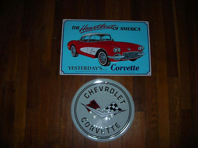 VIntage CORVETTE TIN SIGNS -- Antique Price Guide Details Page