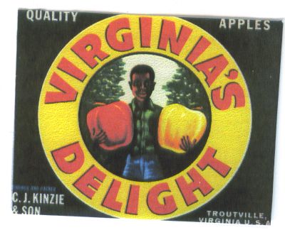 Virginia Apples Box Label -- Antique Price Guide Details Page