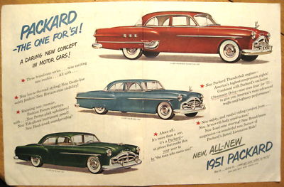 Nice 1951 Packard 2-page color magazine ad -- Antique Price Guide ...