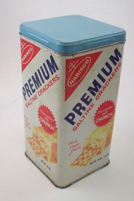 VINTAGE 1969 PREMIUM NABISCO SALTINE CRACKER TIN W LID -- Antique Price ...