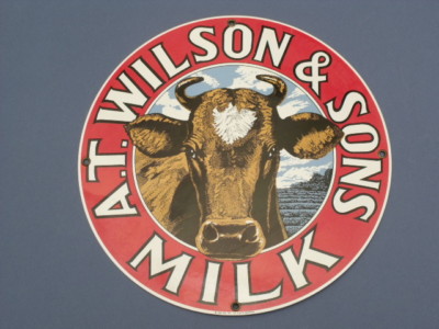 Porcelain Sign Wilson Milk, Reproduction, USED, EX -- Antique Price ...