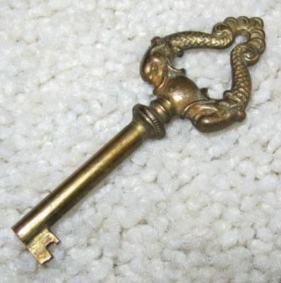Rare Skeleton Key Double Dolphin/Fish, Brass, Serpent -- Antique Price ...