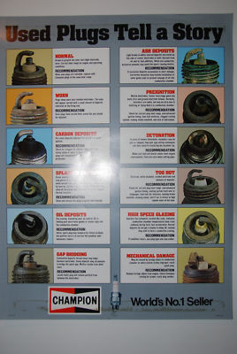 NEW - Champion Spark Plug "Check A Plug" Poster -- Antique Price Guide ...