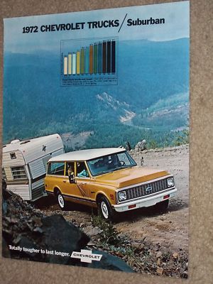 1972 Chevrolet Trucks/Suburban brochure Color Chart -- Antique Price ...