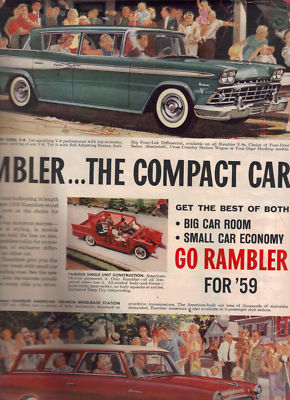 Lot 4 original ads Rambler cars 1955 to 1959 -- Antique Price Guide ...
