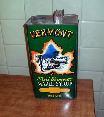 Vintage VERMONT 1 GALLON MAPLE SYRUP TIN ~ No Lid -- Antique Price ...