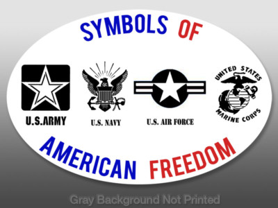 Oval Symbols of Freedom Sticker -decal US military logo -- Antique ...