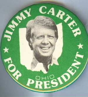 JIMMY CARTER FOR PRESIDENT, 1976 OHIO POLITICAL PIN -- Antique Price ...
