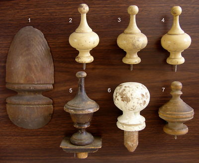 Vintage Antique Wood Finials For Furniture / Newel Post -- Antique ...