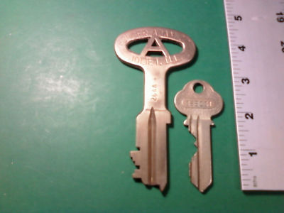 2 Vintage Brass Folger Adam Jail / Prison Keys -- Antique Price Guide ...