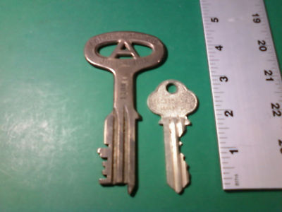 2 Vintage Brass Folger Adam Jail / Prison Keys -- Antique Price Guide ...