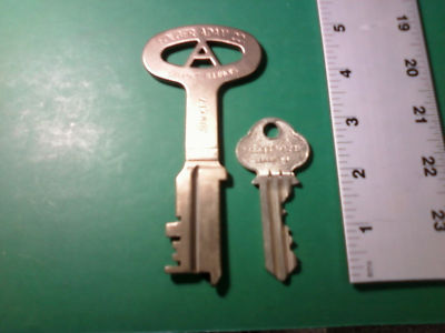 2 Vintage Brass Folger Adam Jail / Prison Keys -- Antique Price Guide ...