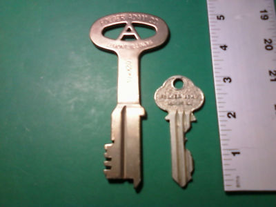 2 Vintage Brass Folger Adam Jail / Prison Keys -- Antique Price Guide ...