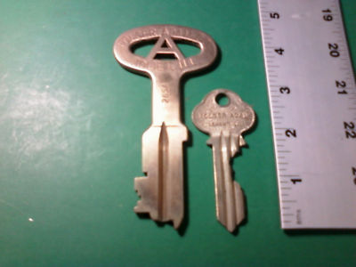 2 Vintage Brass Folger Adam Jail / Prison Keys -- Antique Price Guide ...