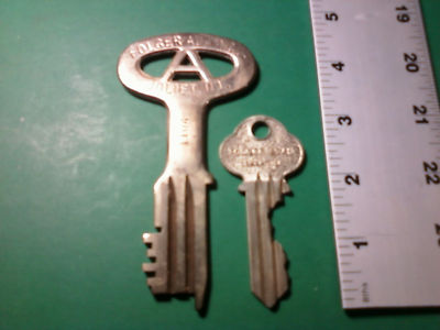 2 Vintage Brass Folger Adam Jail / Prison Keys -- Antique Price Guide ...