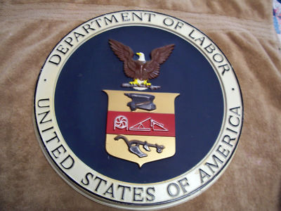 Huge Department of labor USA wall hanger sign -- Antique Price Guide ...